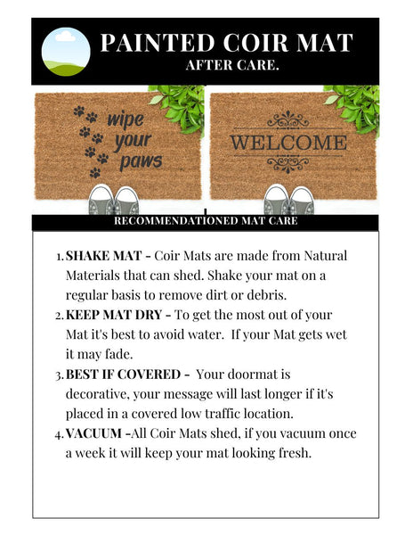 D0001 Doormat Care Sheet – Muddaritaville Studio