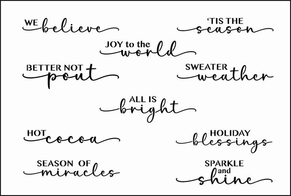 S0867 - Small Sign Script Sayings -10 sayings - 12" options ...